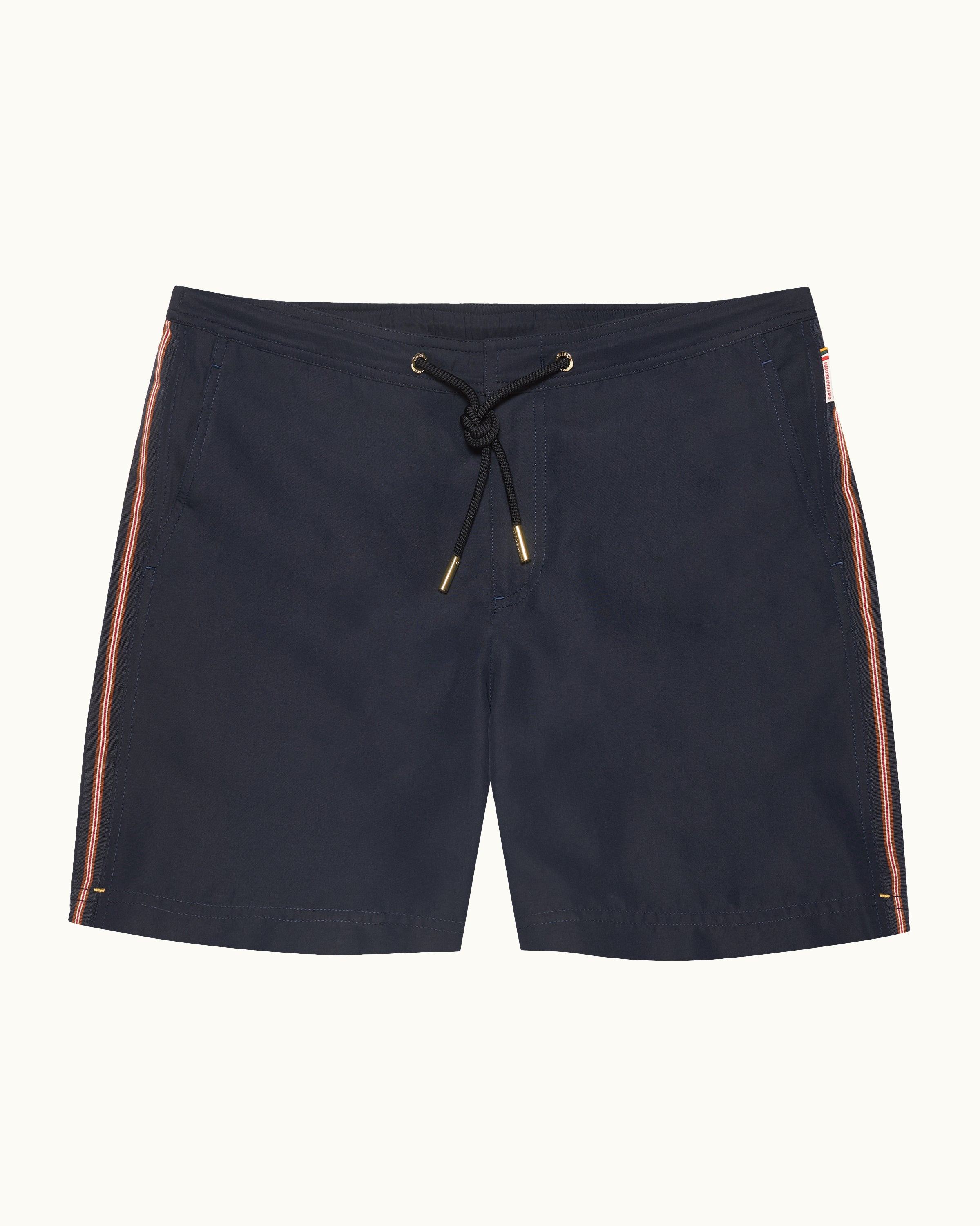 Men's Blue Stripe Swim Shorts | Adjustable Tailored Look – ORLEBAR BROWN