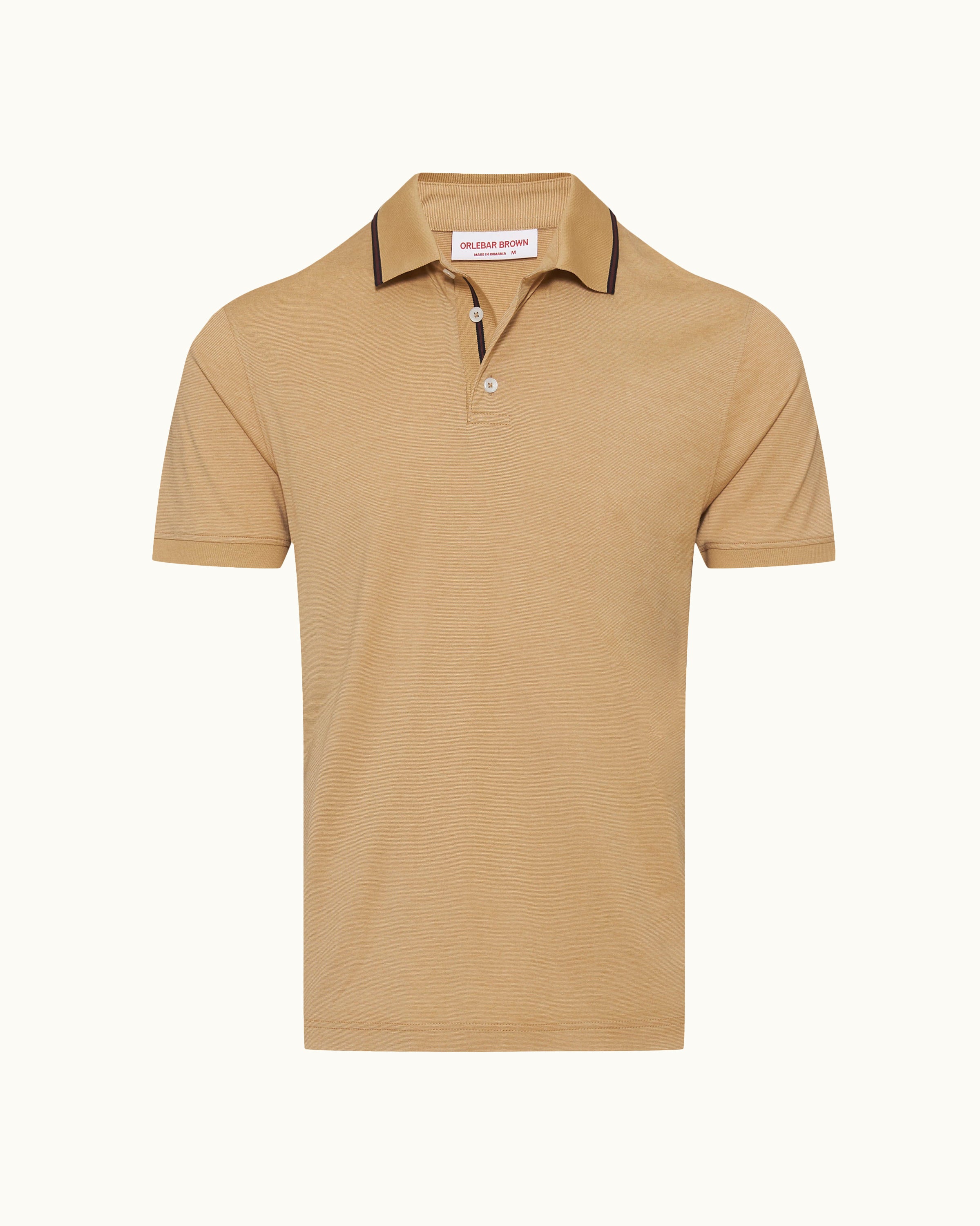 Orlebar Brown | Men's Classic Fit Stripe Tipping Collar Polo Shirt in ...