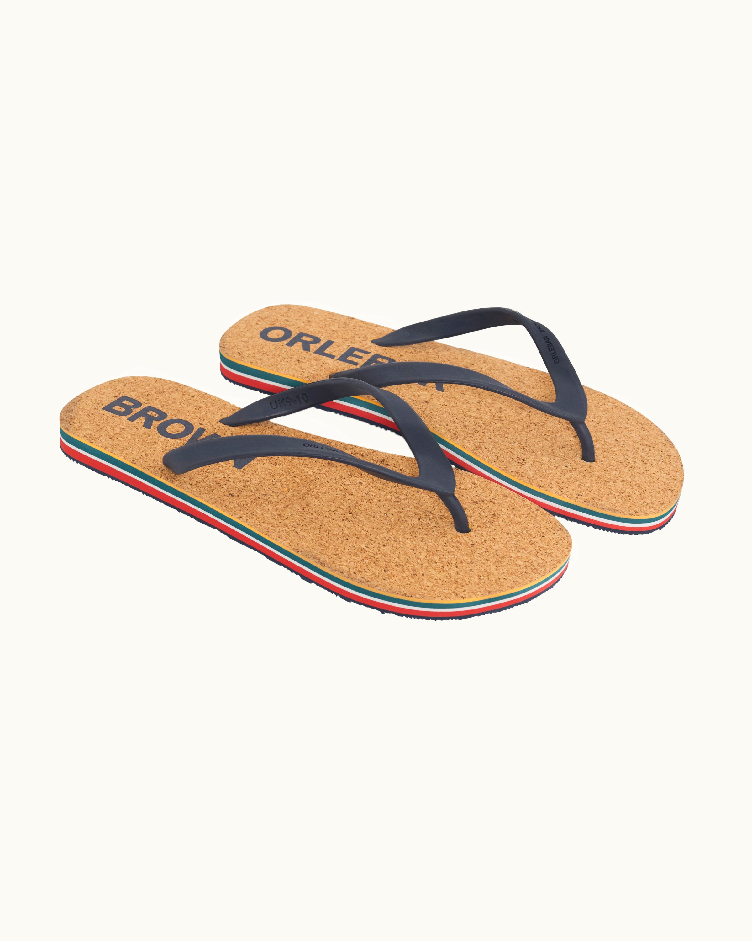 Orlebar Brown | Navy O.B Stripe Cork Flip Flops – ORLEBAR BROWN