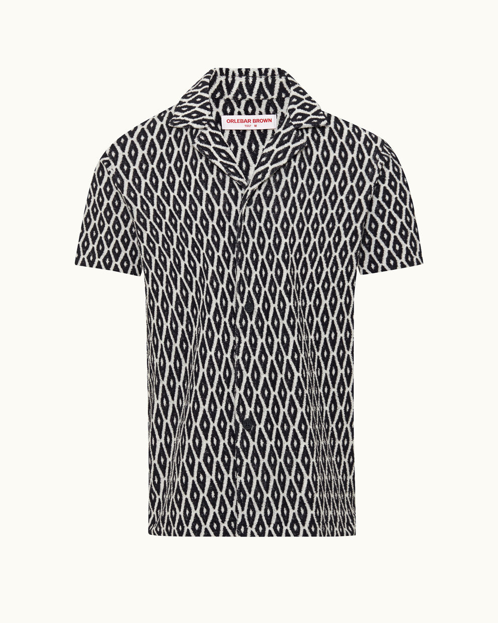 Orlebar Brown | Men's Relaxed Fit Capri Collar Geometric Jacquard ...