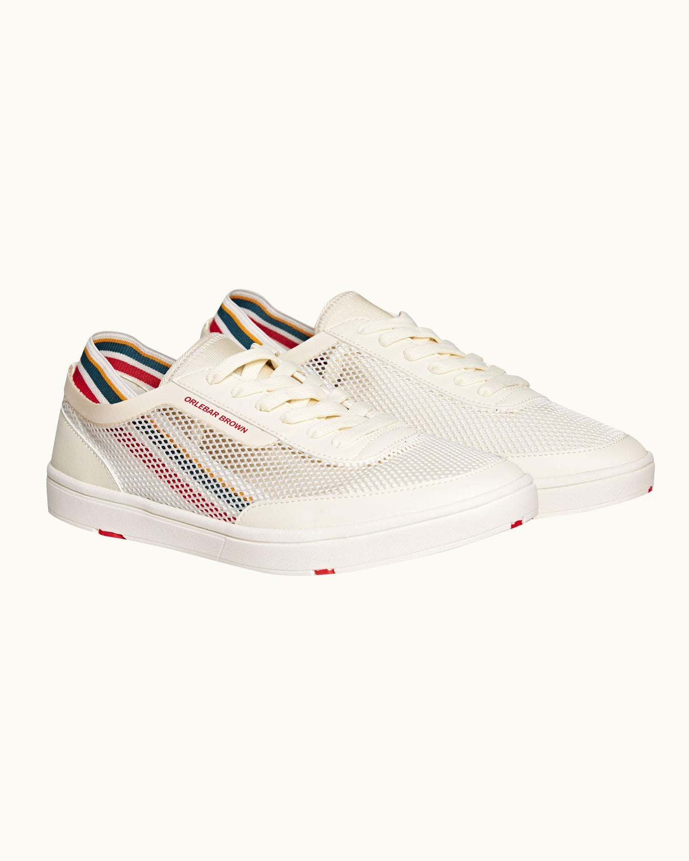 Orlebar Brown | White/Orange/Aquamarine O.B Stripe Shoe You Can Swim In ...