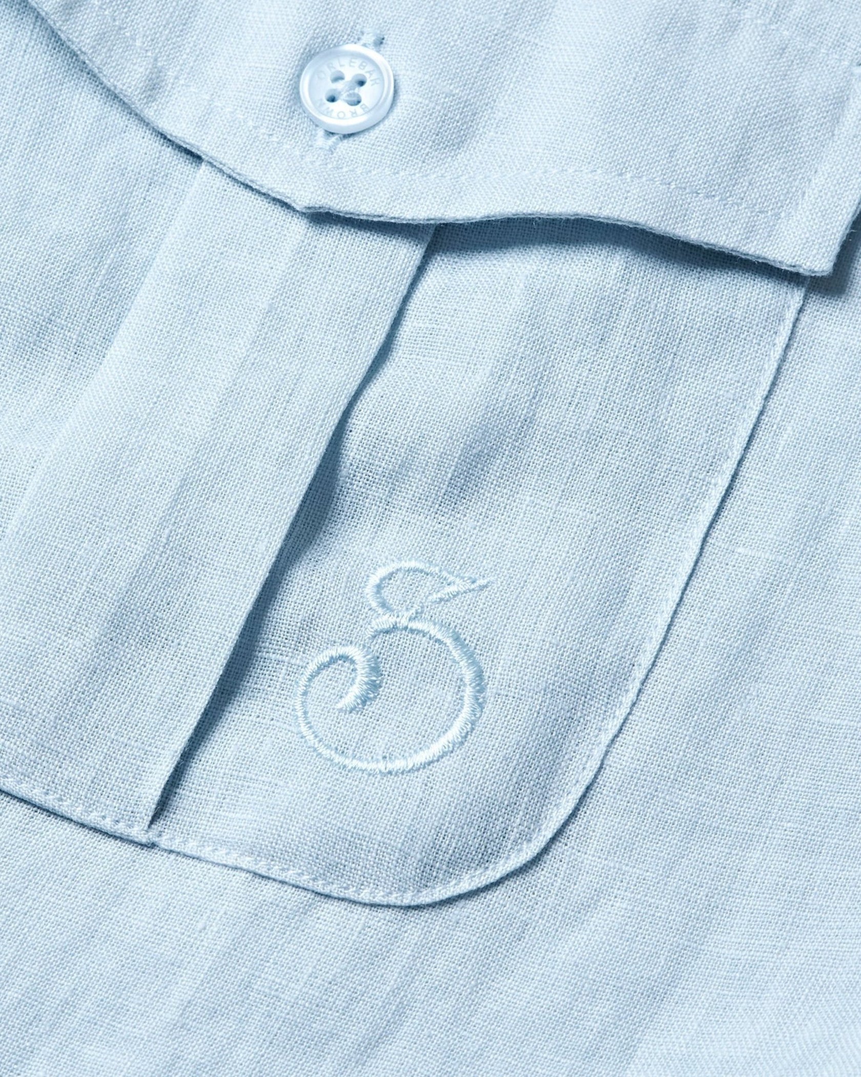 Orlebar Brown | Men's Capri Collar Scaramanga Emblem Linen Shirt in ...