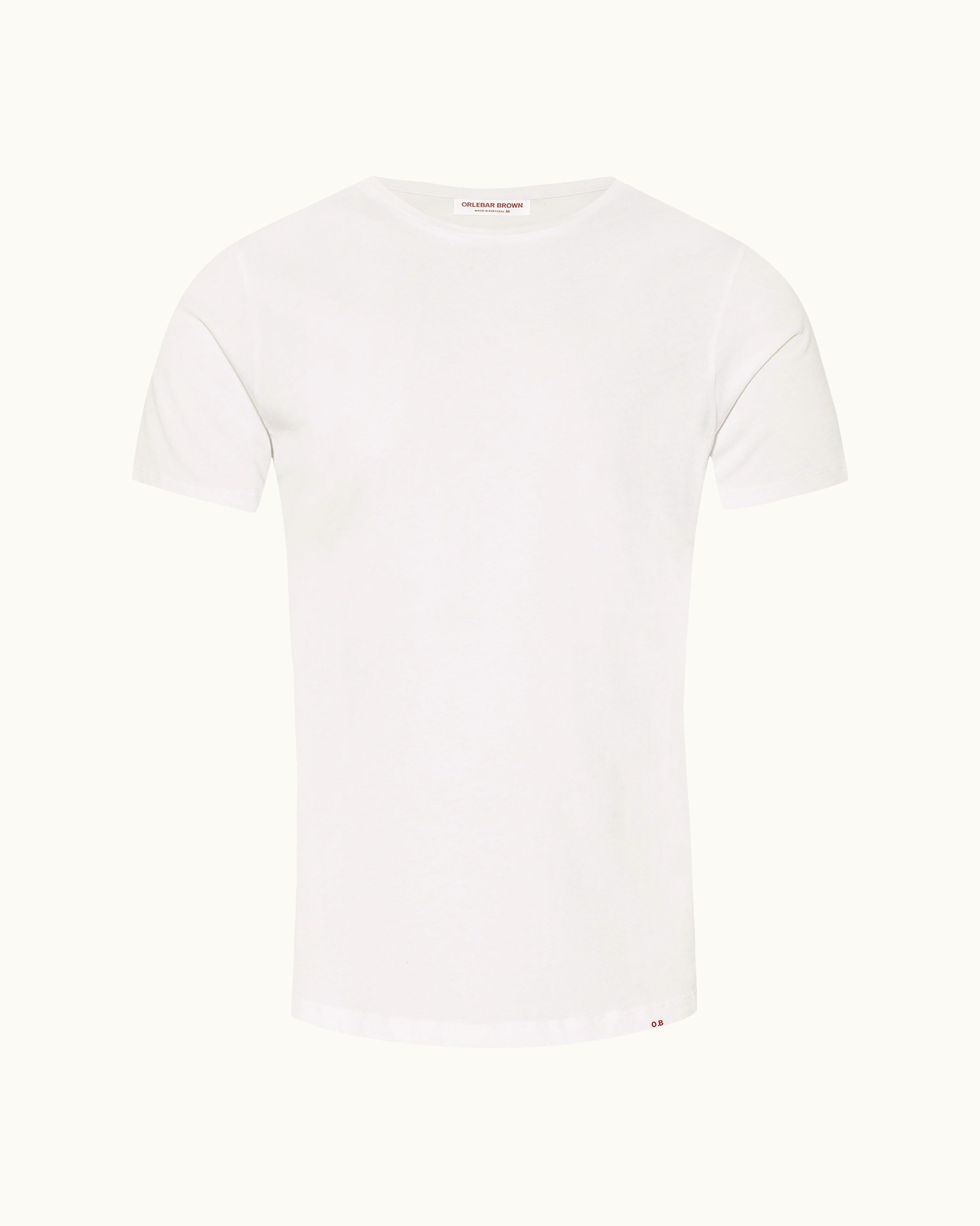 OB-T - White Tailored Fit Crew Neck T-Shirt | Orlebar Brown – ORLEBAR BROWN