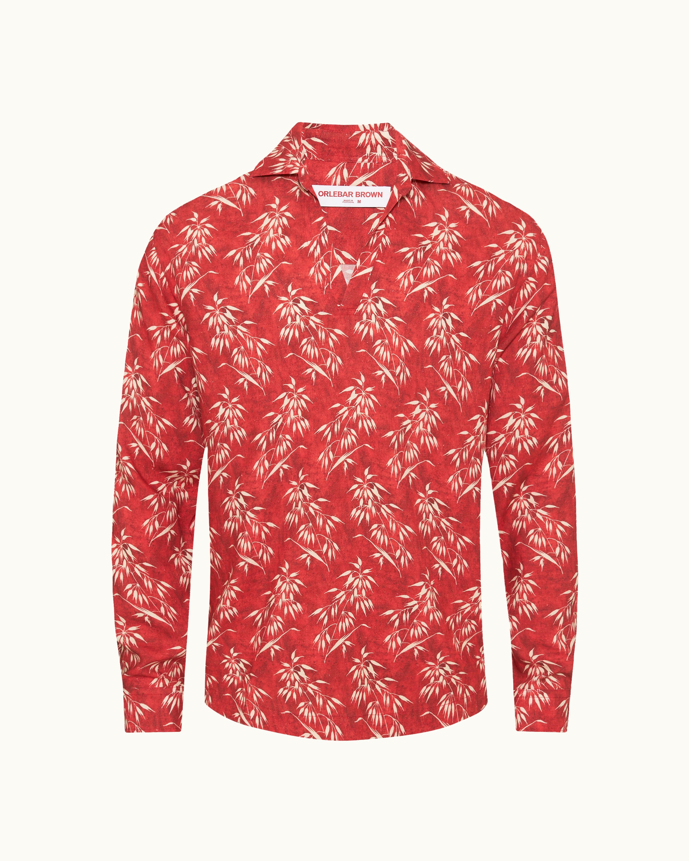 Orlebar Brown | Men's Relaxed Fit Open Resort Placket Bamboo Print ...