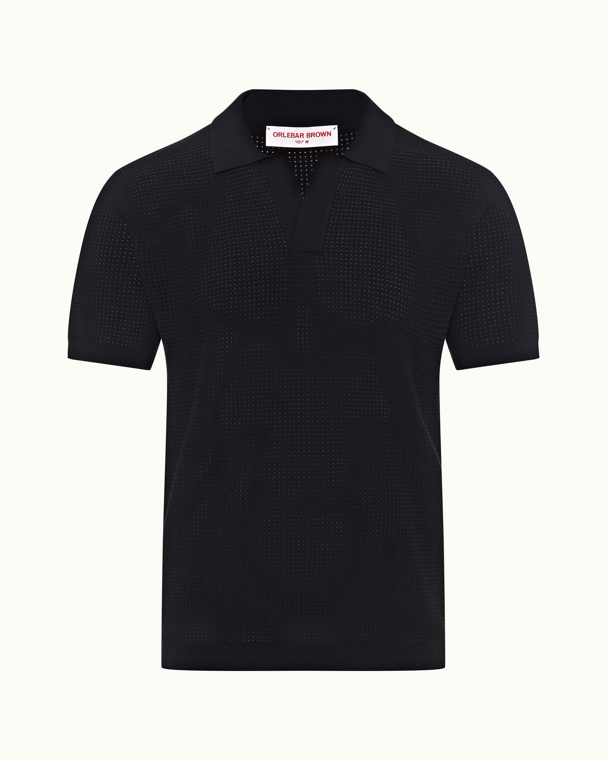 Orlebar Brown | Night Iris Classic Fit Open Mesh Stitch Polo Shirt ...