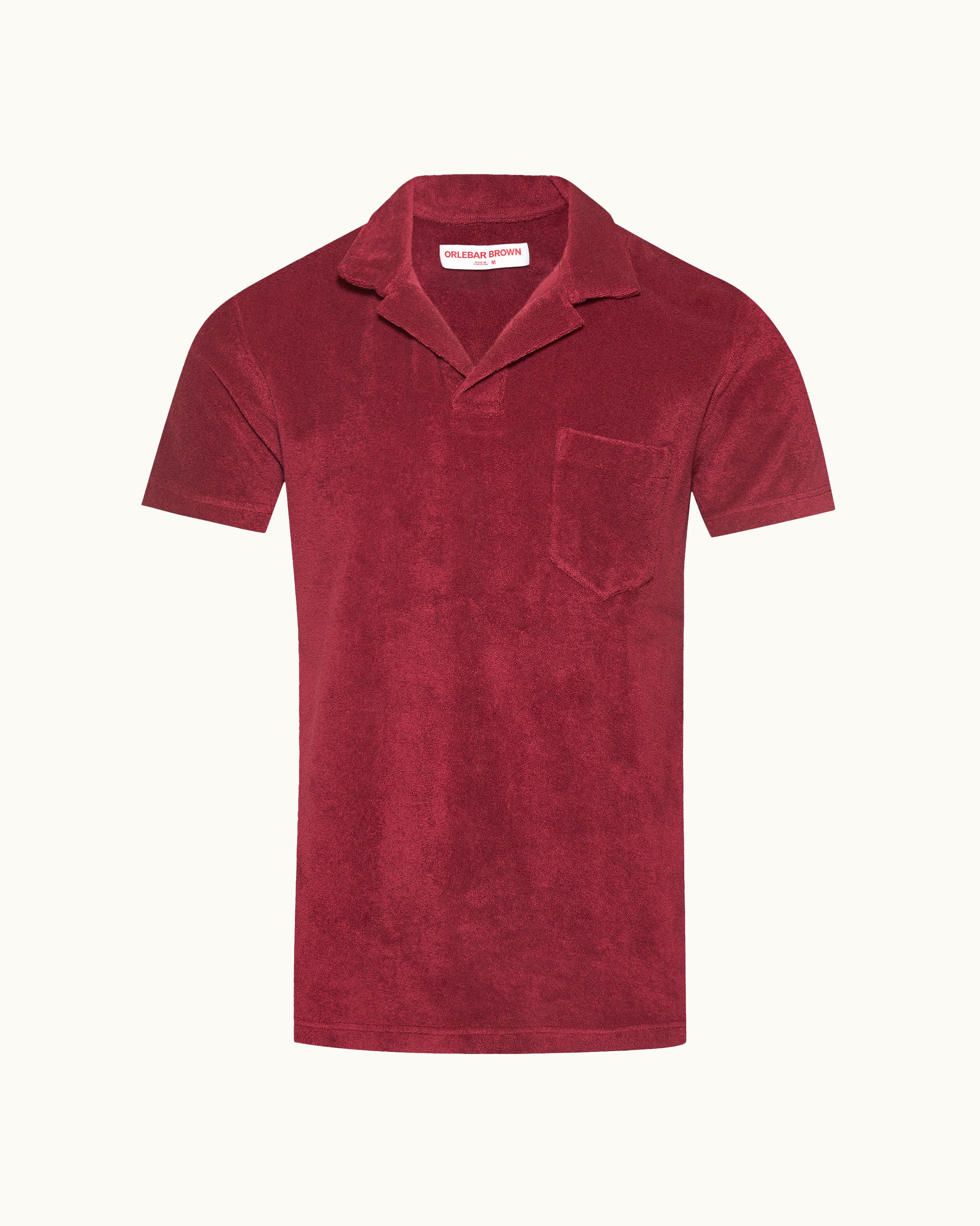 Red Terry Polo Shirt | Textured Holiday Essential – ORLEBAR BROWN