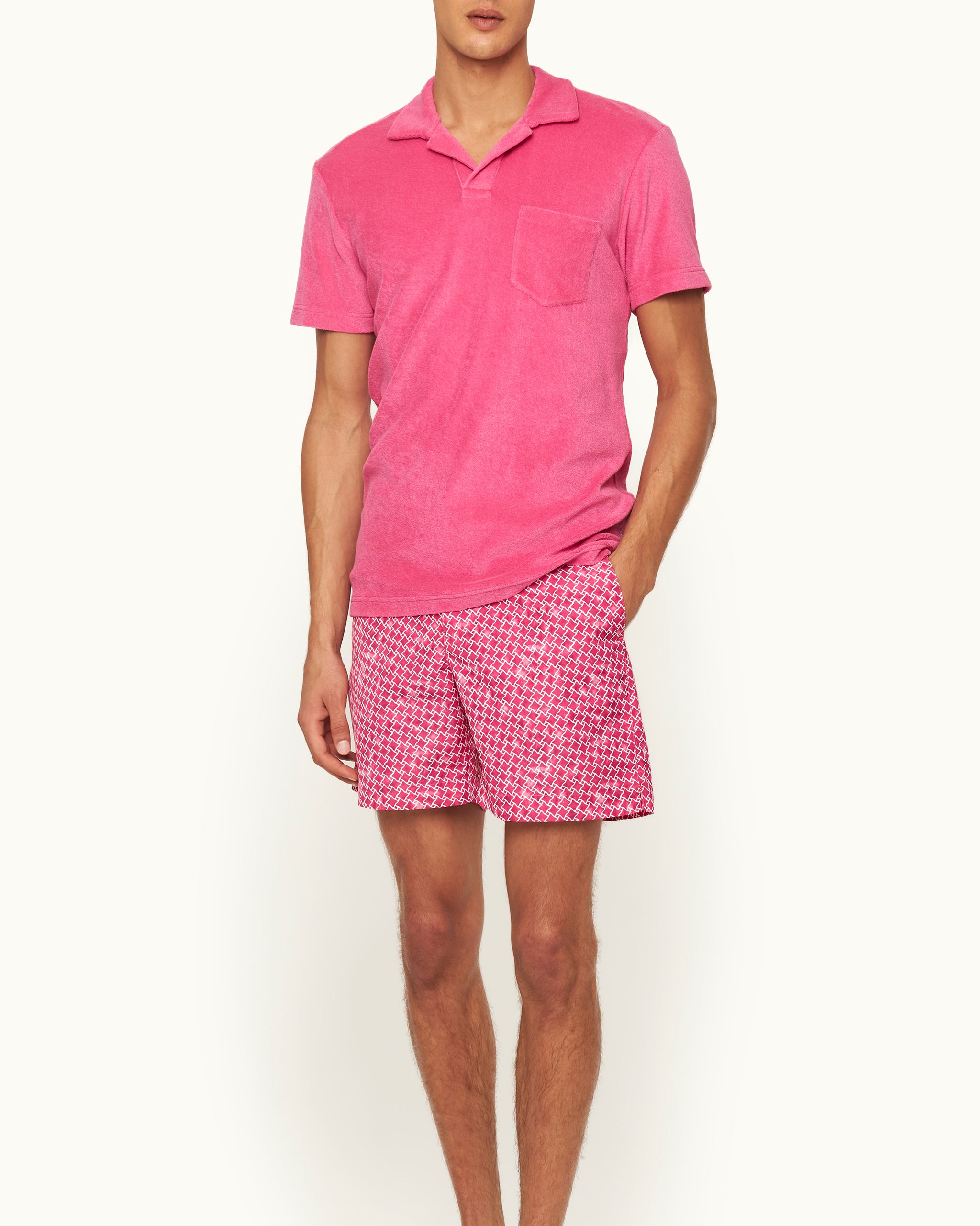 Orlebar Brown | Men's Tailored Fit Cotton Towelling Resort Polo Shirt ...