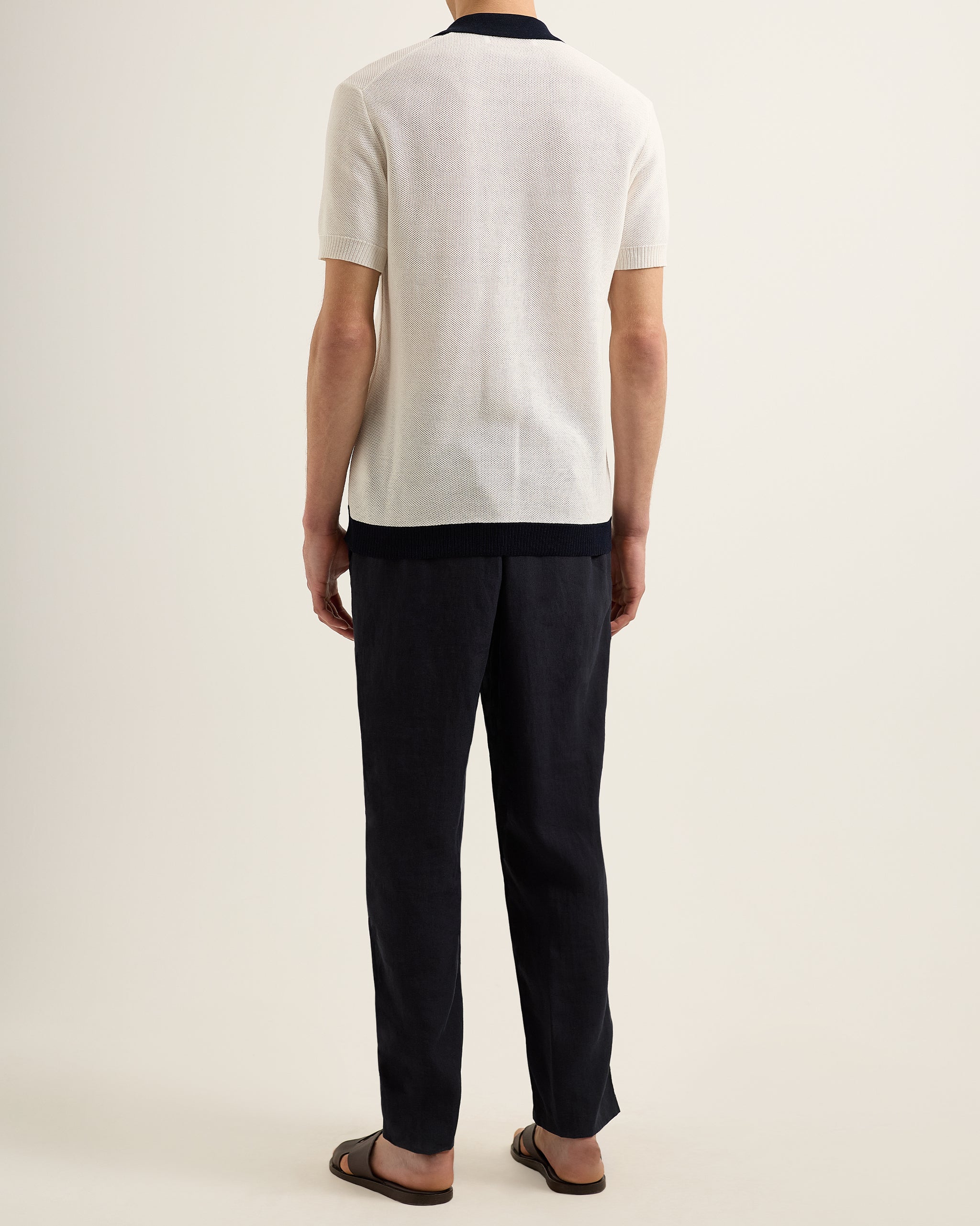 Orlebar Brown | Men's Classic Fit Capri Collar Pique Knit Shirt in ...